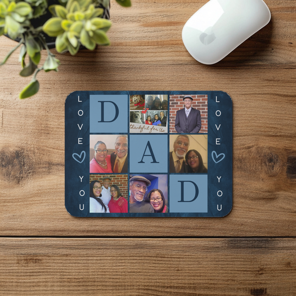 Personalized "DAD" Mouse Pad - Blue – All Amazing Things